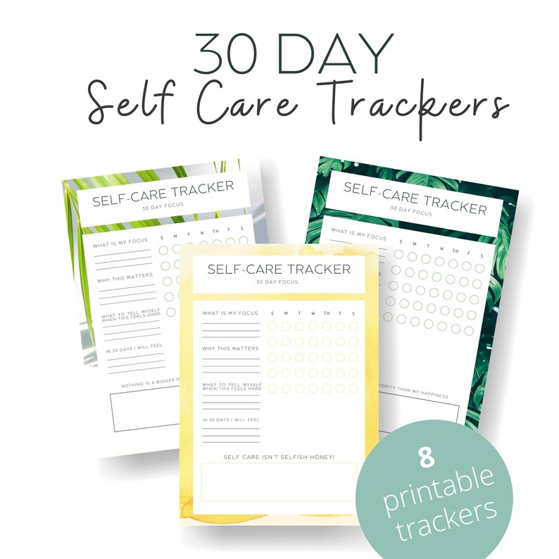 Self Care Habit Trackers printable Digital Download - Etsy