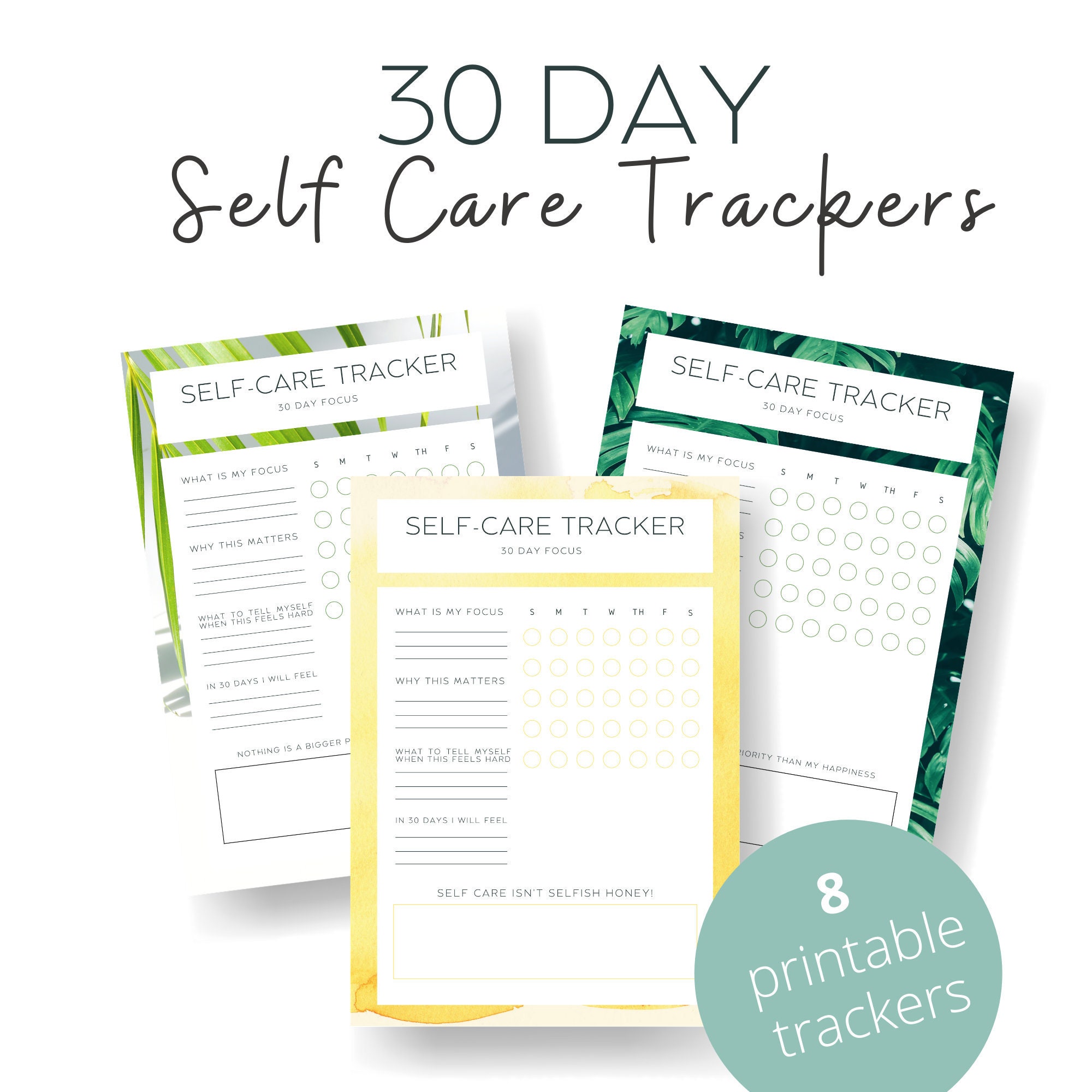 Self Care Habit Trackers printable Digital Download - Etsy