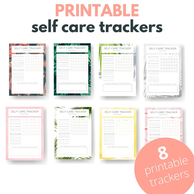Self Care Habit Trackers printable Digital Download - Etsy