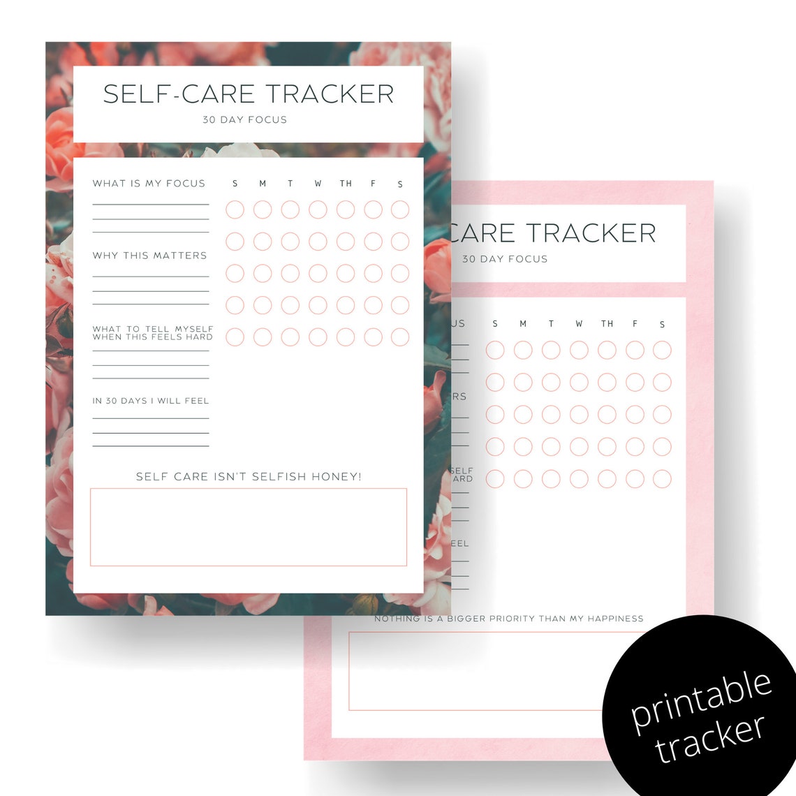 Self Care Habit Trackers printable Digital Download - Etsy