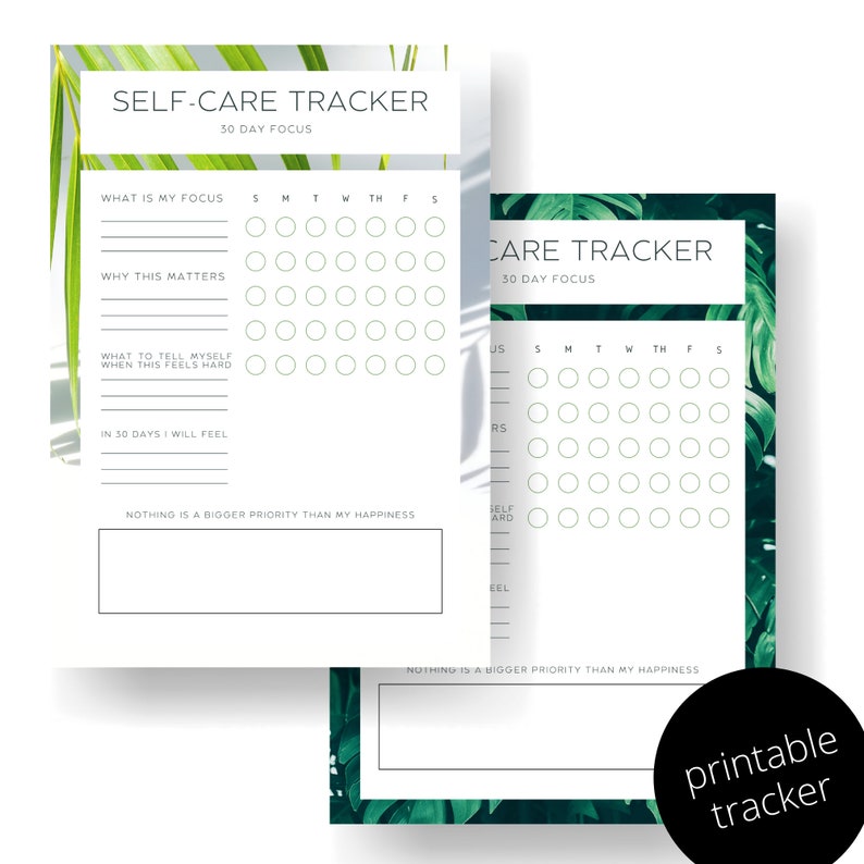 Self Care Habit Trackers printable Digital Download - Etsy