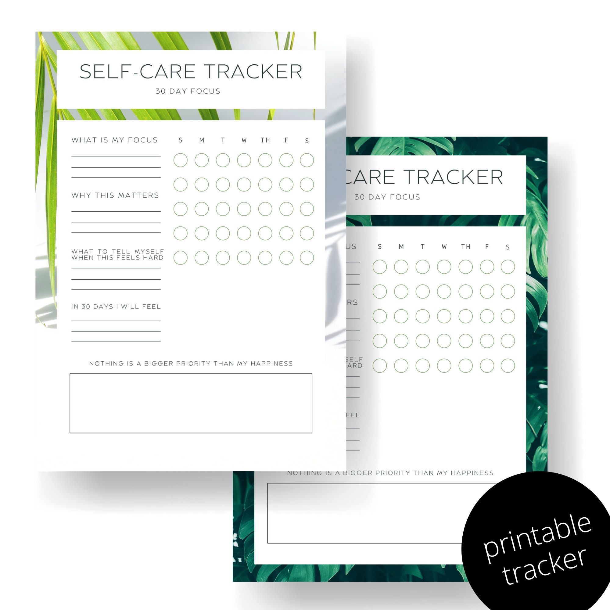 Self Care Habit Trackers printable Digital Download - Etsy