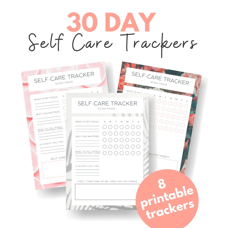 Self Care Habit Trackers printable Digital Download - Etsy