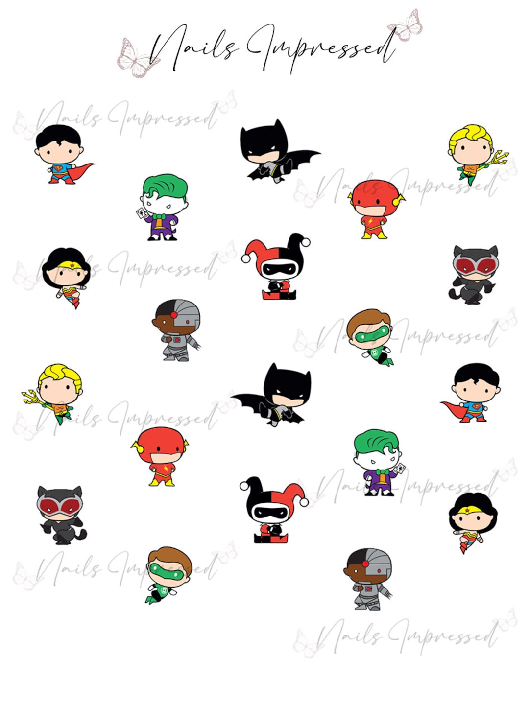 DC Characters Nail Decals Waterslide Nail Decals Nail - Etsy