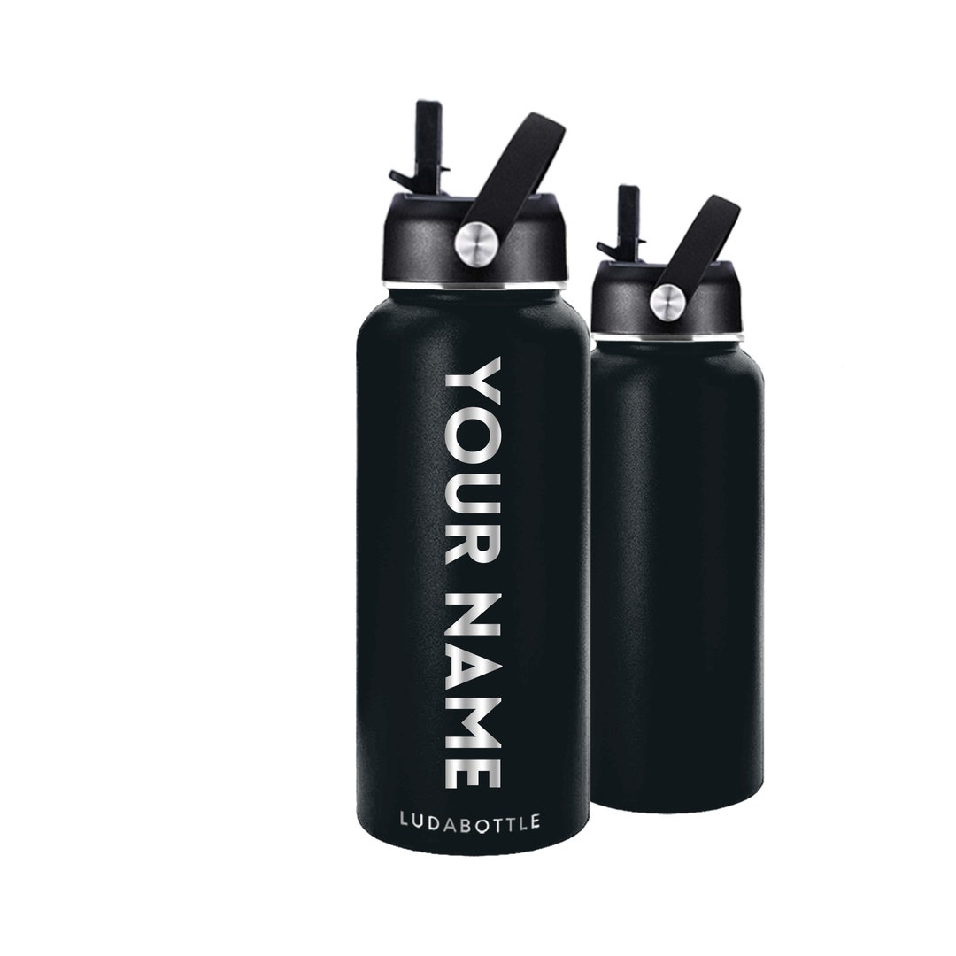 32oz Vertical Text Engraved Personalized Stainless Steel Reusable Water ...