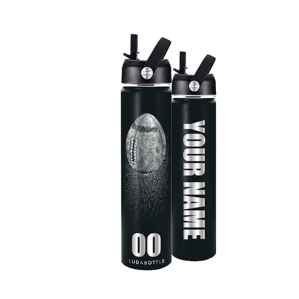 Football Water Bottle With Straw - Etsy