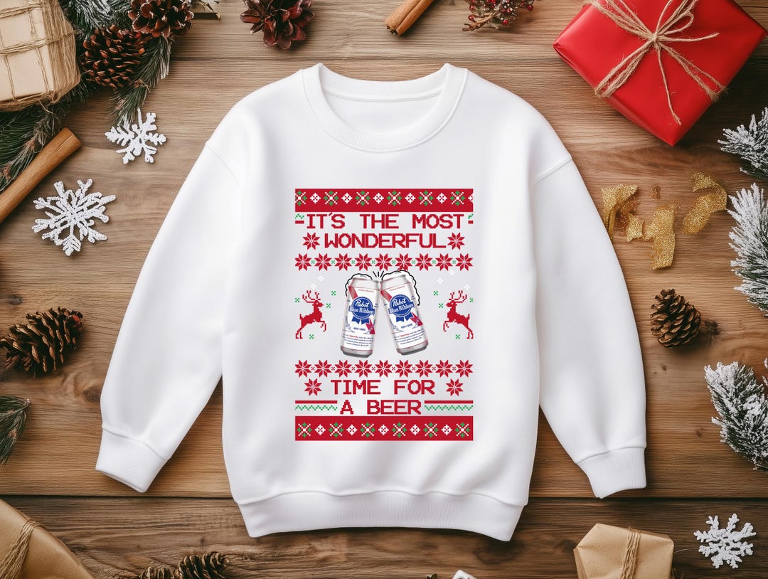 PBR Beer Jumper | Christmas Lover Sweatshirt | Xmas Jumper | Funny ...