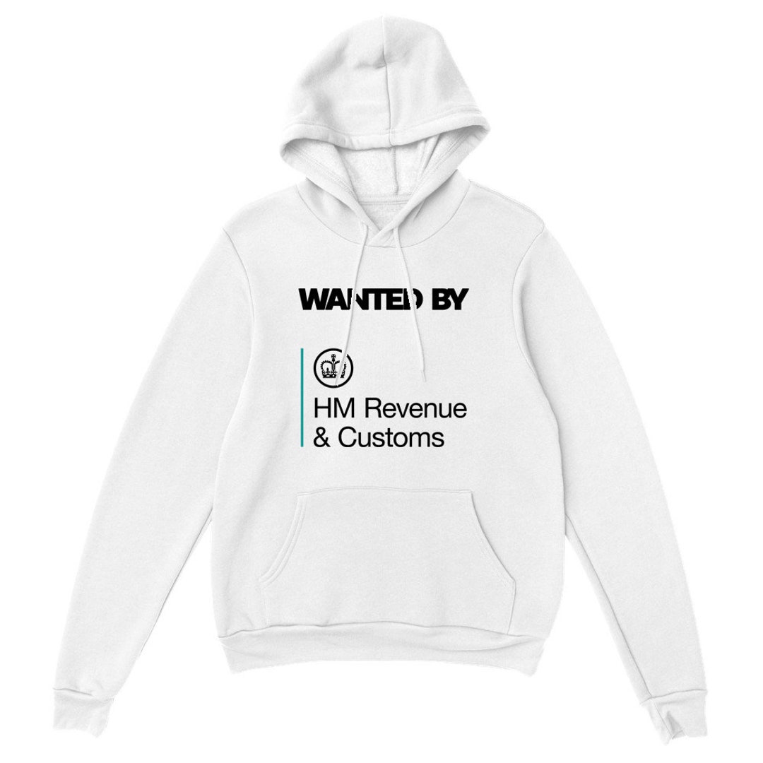 Wanted by HMRC Fancy Dress Gag Meme Hoodie Unisex Mens Womens Gift Idea ...