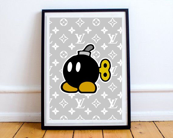 Mario Bomb Bob-omb Art Print Giclée Style Wall Art - Etsy