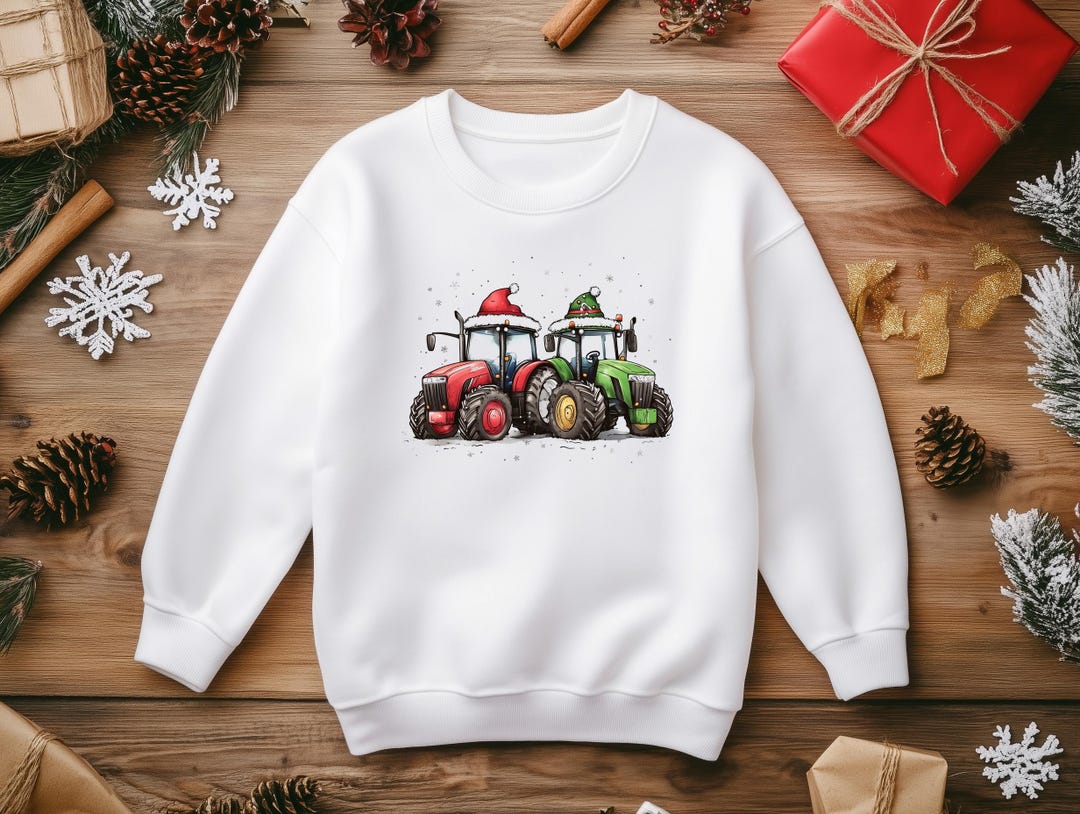 Christmas Tractor Jumper Ugly Farmer Christmas Sweatshirt Christmas ...