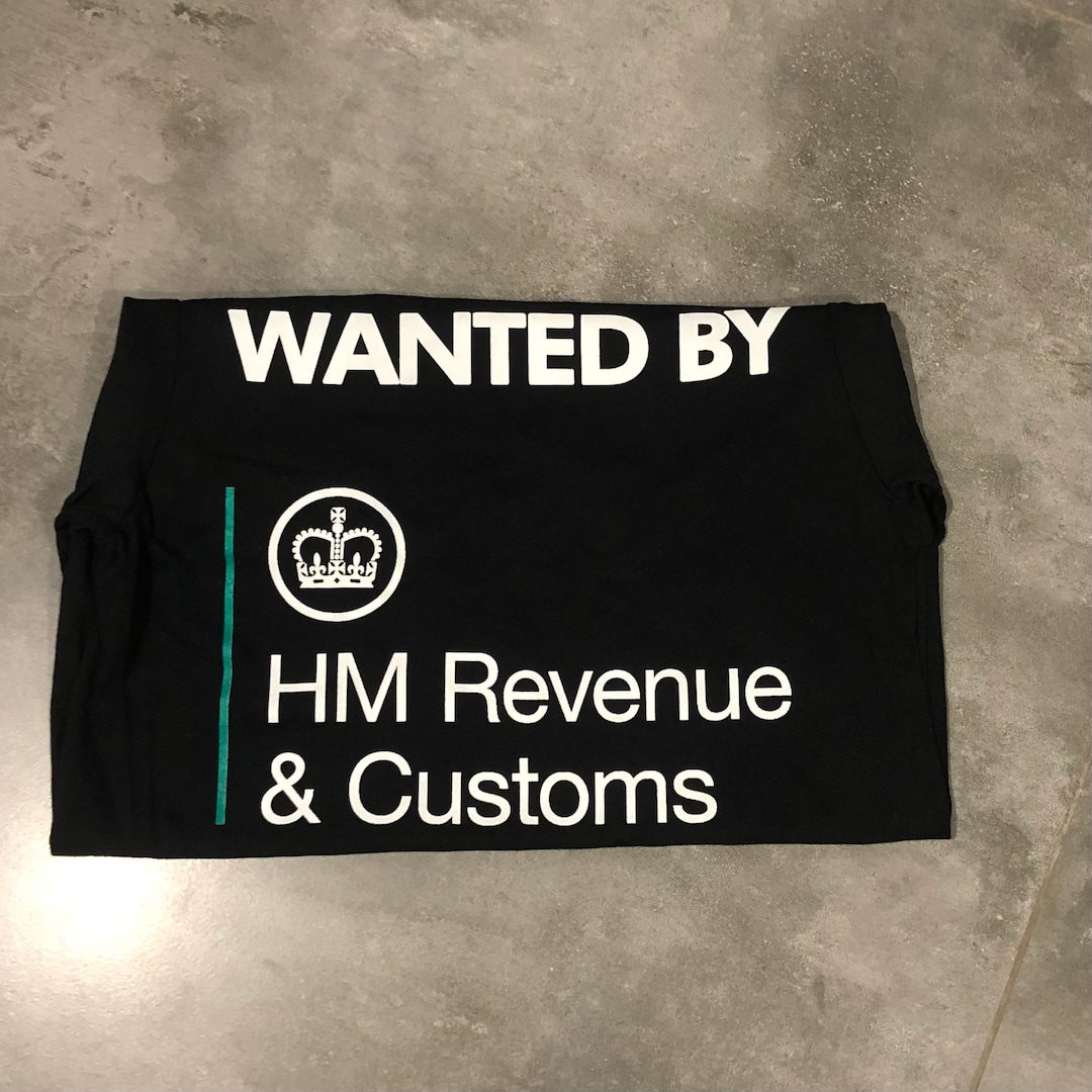 Wanted by HMRC Fancy Dress Gag Meme T Shirt Unisex Mens Womens Gift ...