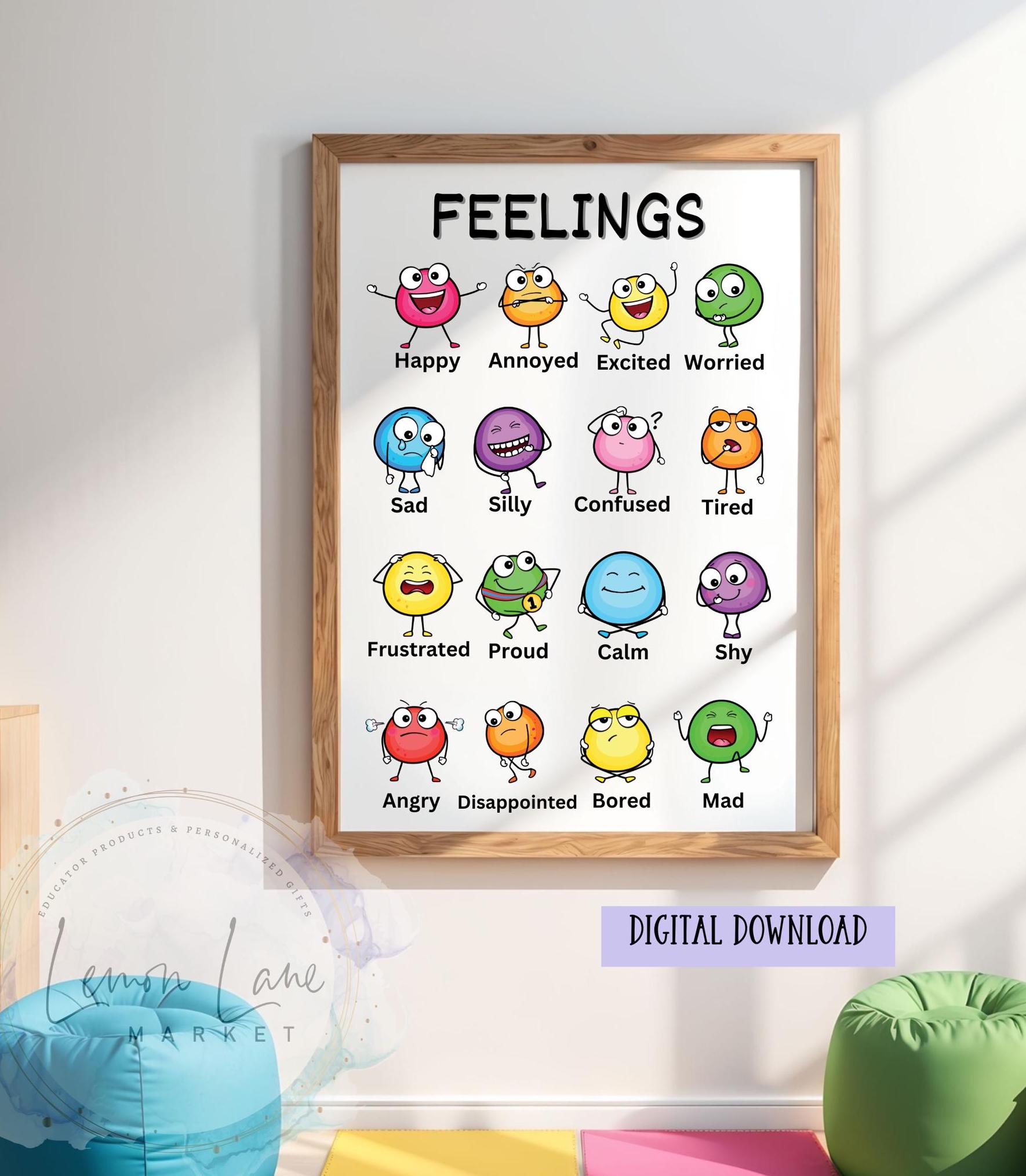 Digital Emotions Chart, Calming Corner Classroom, Toddler Feelings ...
