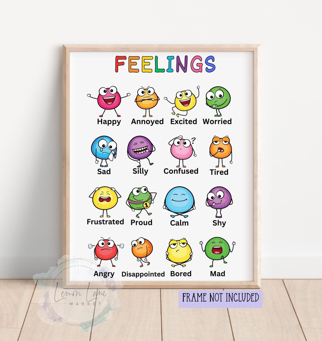 Feelings Poster, Emotions Chart, Calming Corner Classroom, Toddler ...