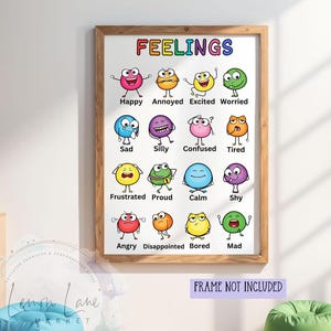 Feelings Poster, Emotions Chart, Calming Corner Classroom, Toddler ...