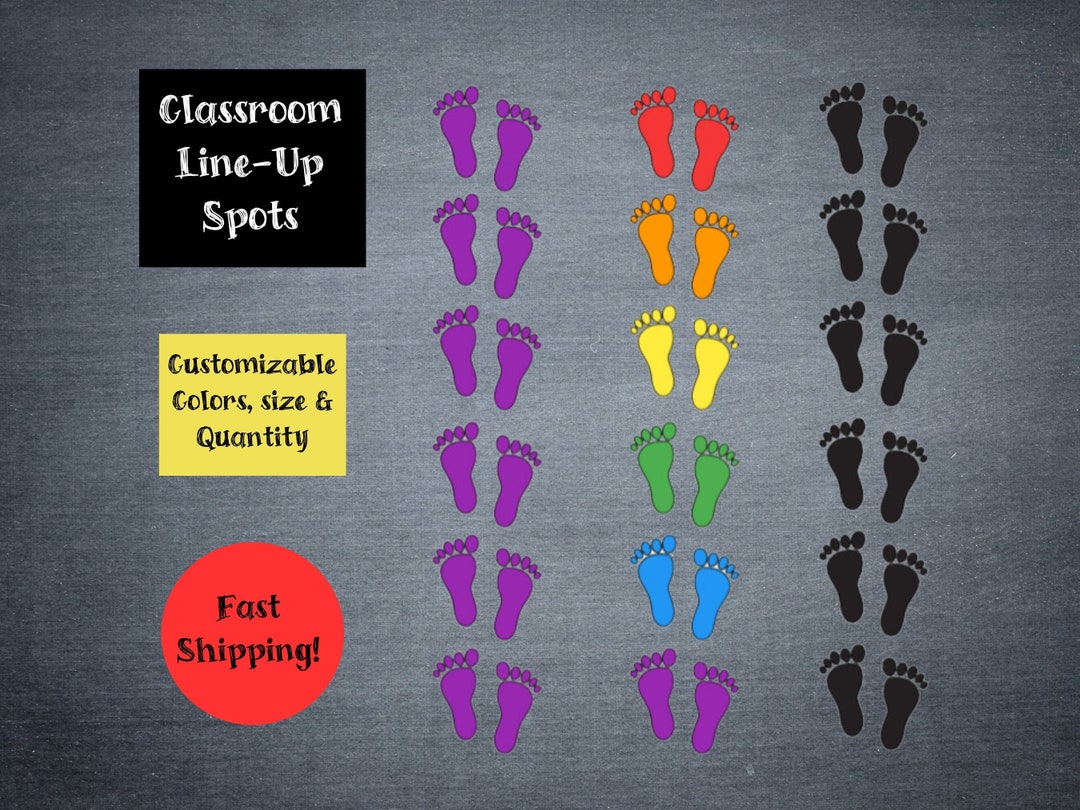 Customizable Clasroom Line up Spots, Learning Colors, Teacher ...