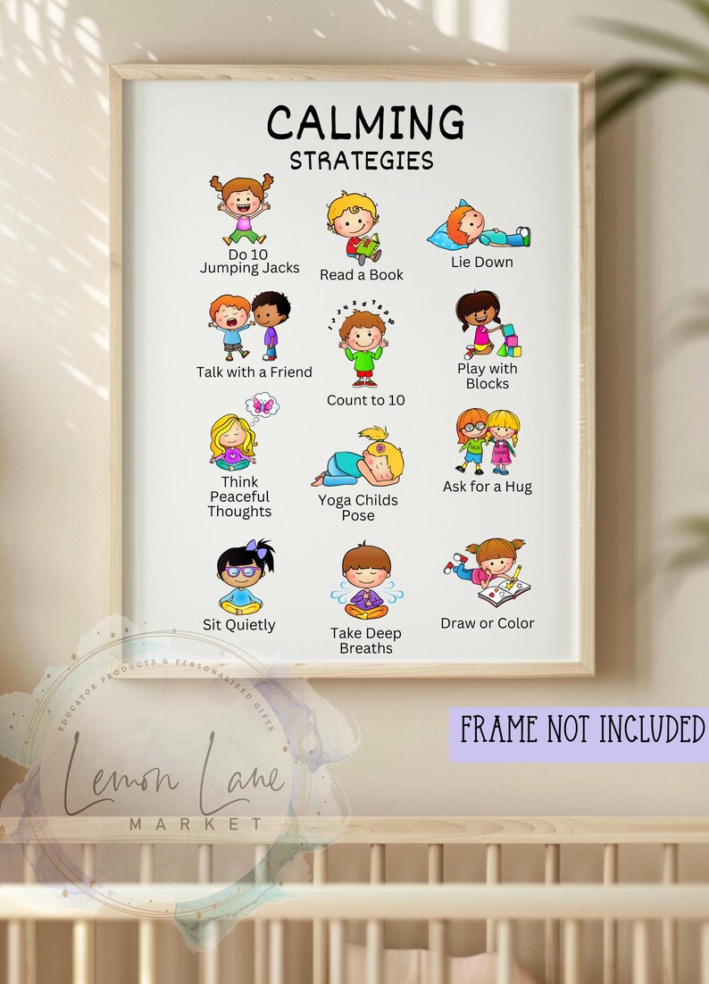 Calming Strategies Poster, Emotions Chart, Calming Corner Classroom ...