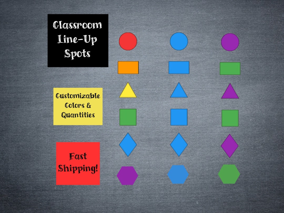 Customizable Clasroom Line up Spots, Learning Shapes, Color Recognition ...