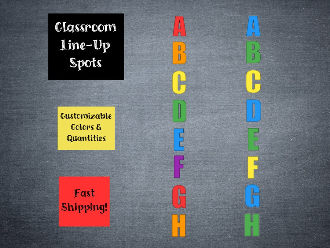 Customizable Clasroom Line up Spots, Color and Letter Recognition ...