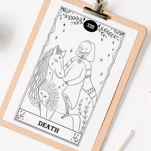 17 Tarot Card Coloring Pages Printable Witchy Coloring Page for ...