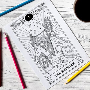 17 Tarot Card Coloring Pages Printable Witchy Coloring Page for ...