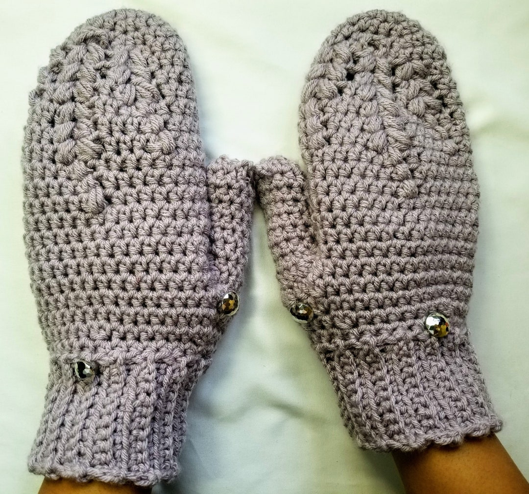 Puff Stitch Convertible Fingerless Mittens - Etsy
