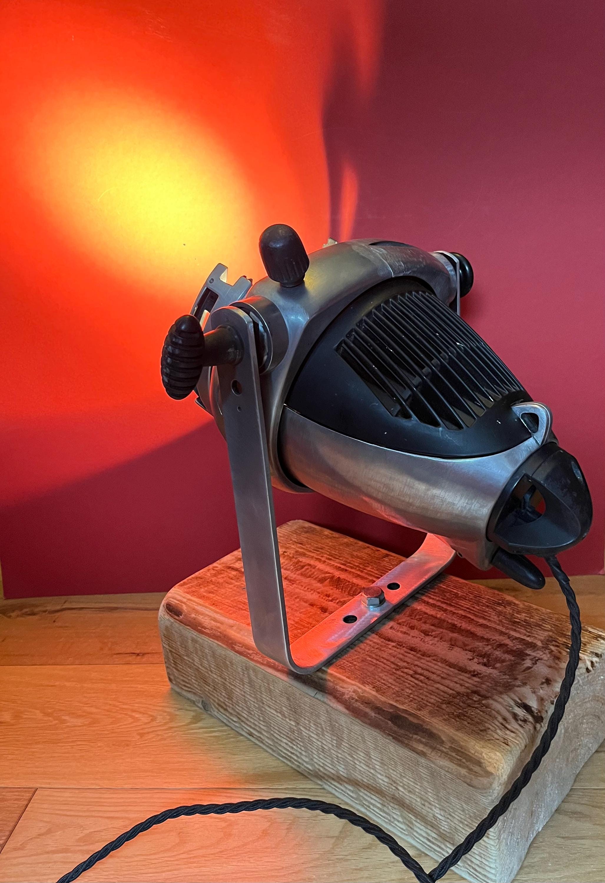 Upcycled Stage Light on Solid Oak Block - Etsy UK