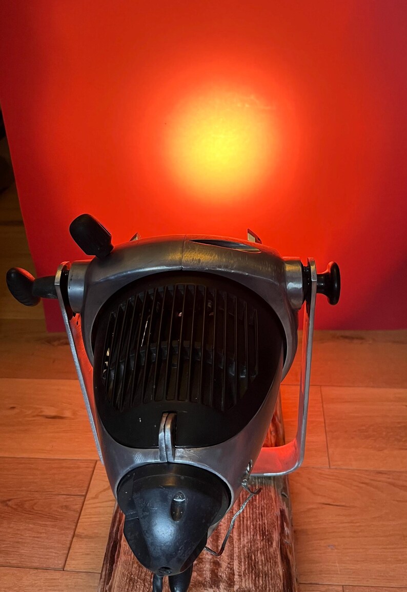 Upcycled Stage Light on Solid Oak Block - Etsy UK