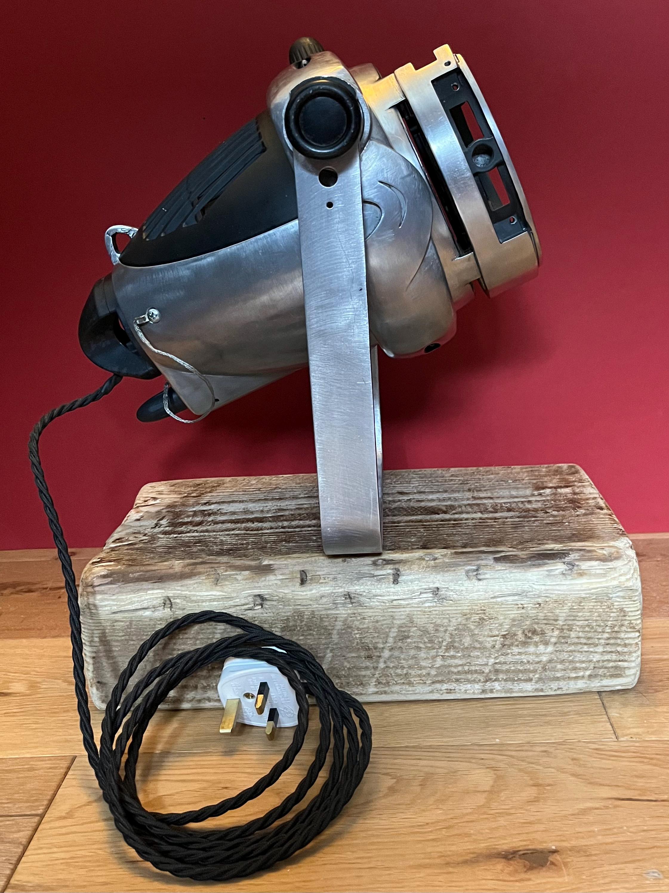 Upcycled Stage Light on Solid Oak Block - Etsy UK