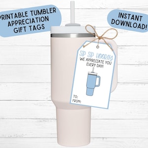 Sip Sip Hooray Appreciation Gift Tags Printable Gift Tags for Teachers ...