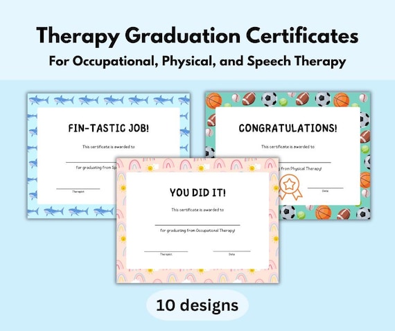 Printable Speech Therapy Graduation Certificate Graduate From OT