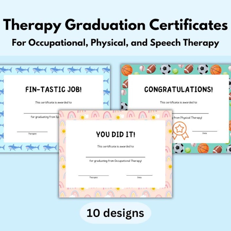 Physical Therapy Completion Certificate - Etsy