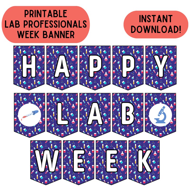 Happy Lab Week Banner - Etsy