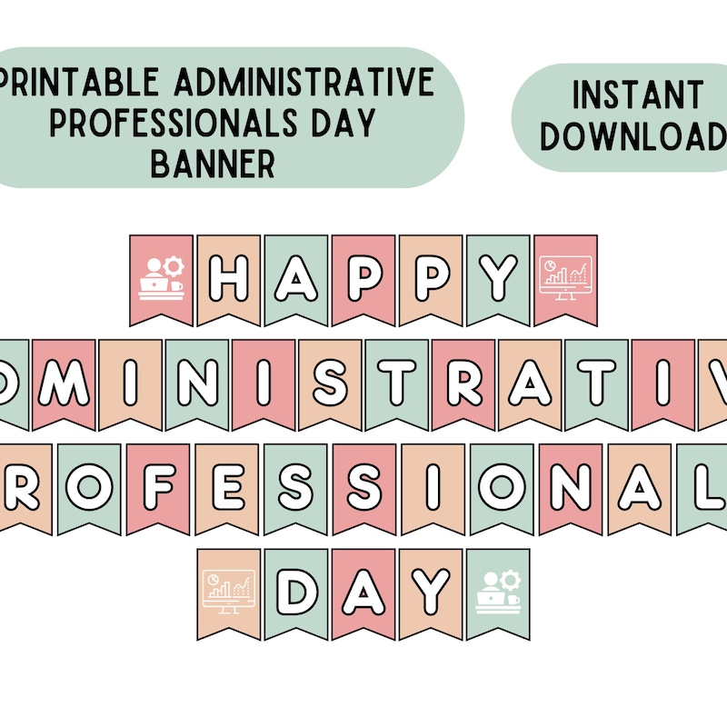 Happy Administrative Professional Day Banner Printable - Etsy