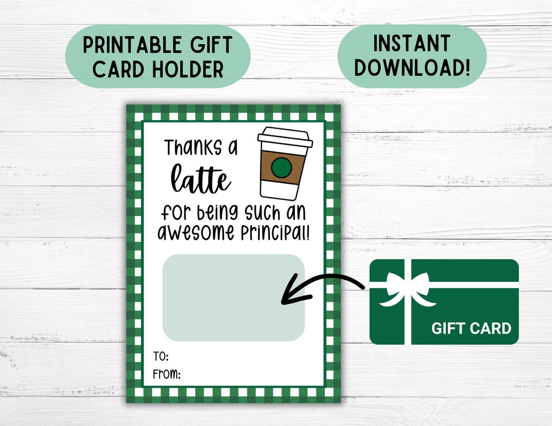 Principal Gift Card Holder School Principal Day Card Printable School ...