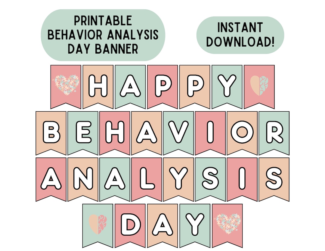 Behavior Analysis Day Banner Behavior Analysis Day Sign Printable ABA ...