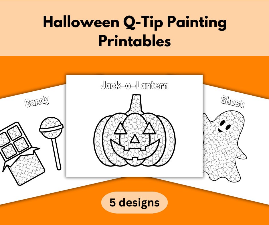 Halloween Q-tip Painting Halloween Fine Motor Craft Kids Pediatric OT ...
