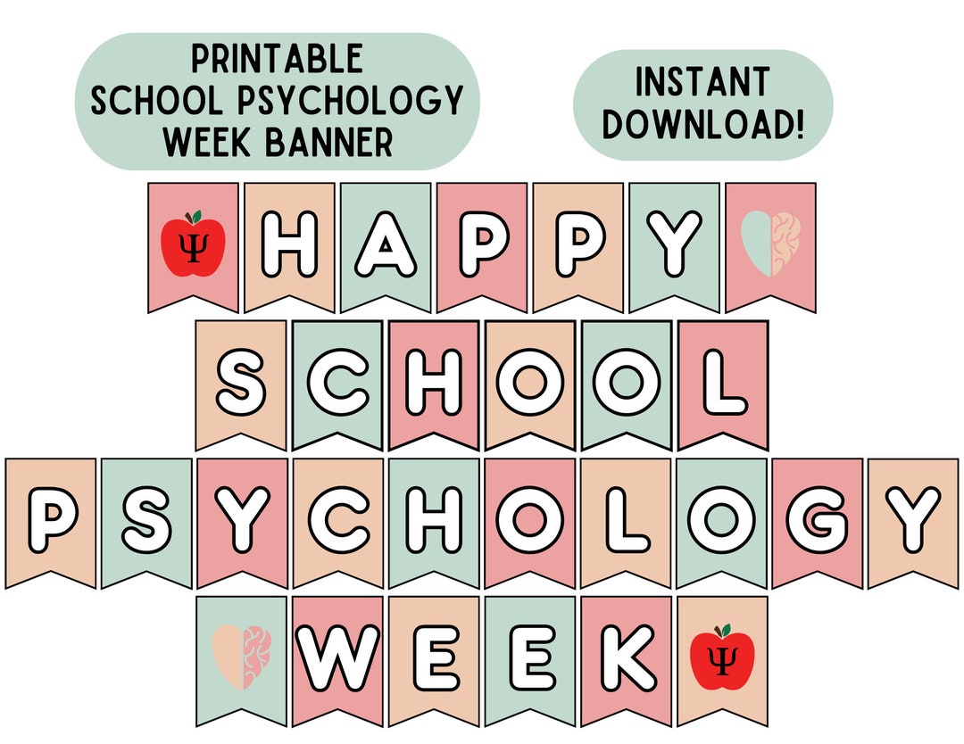 School Psychology Week Banner School Psych Week Sign Printable School ...