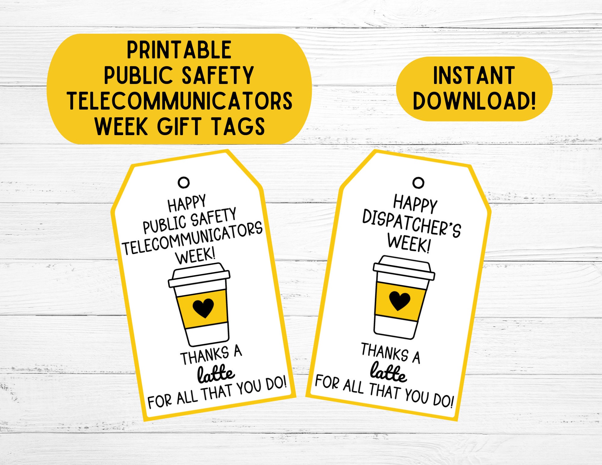 Public Safety Telecommunicators Week Gift Tags Dispatchers Week Gift ...