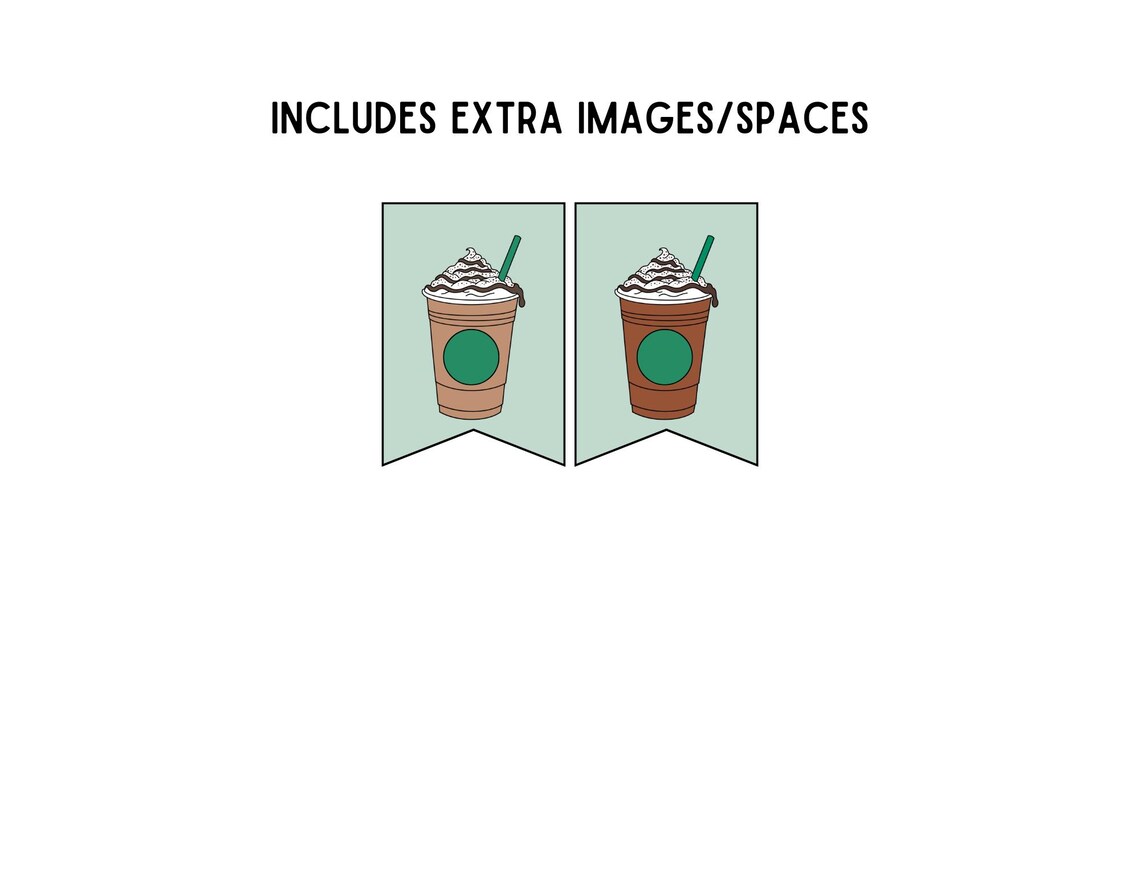 Frappe Birthday Banner Printable Frappuccino Birthday Party Decorations ...