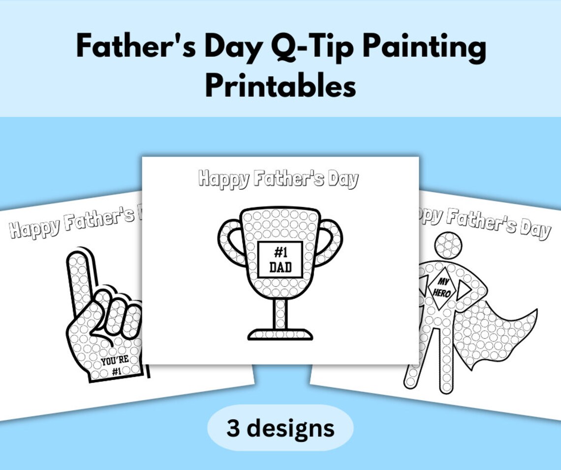 Father's Day Q-tip Painting Fine Motor Craft Gift for Dad Kids ...