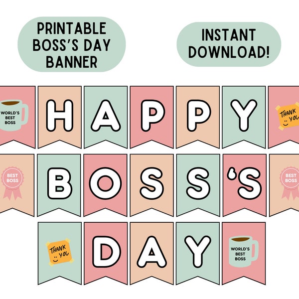 Happy Boss Day Banner Printable - Etsy