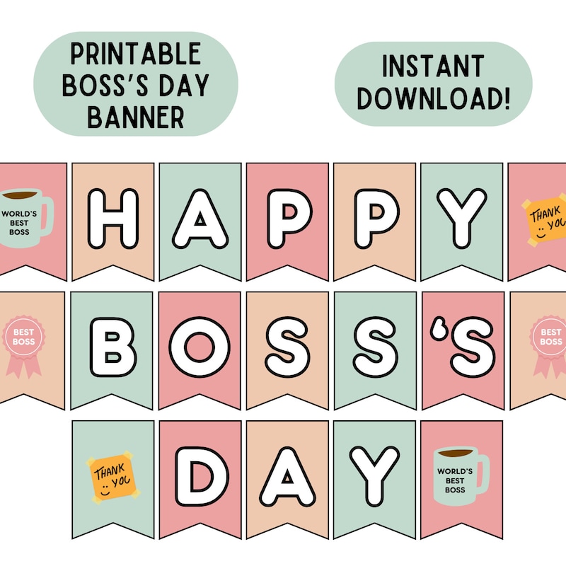 Happy Boss Day Banner Printable - Etsy