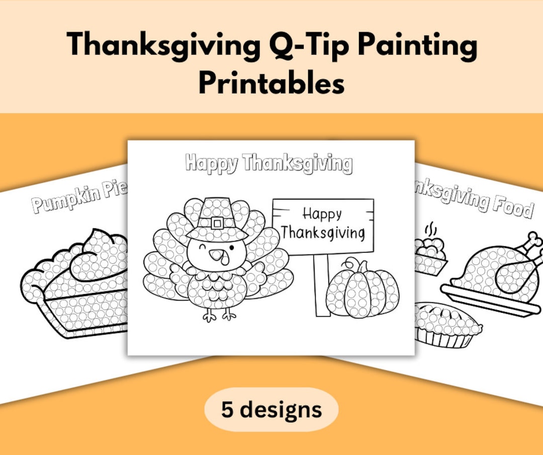 Thanksgiving Q-tip Painting Fine Motor Printables for Kids Fine Motor ...