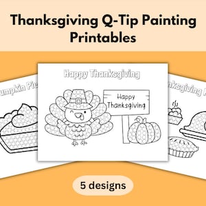Thanksgiving Q-tip Painting Fine Motor Printables for Kids Fine Motor ...