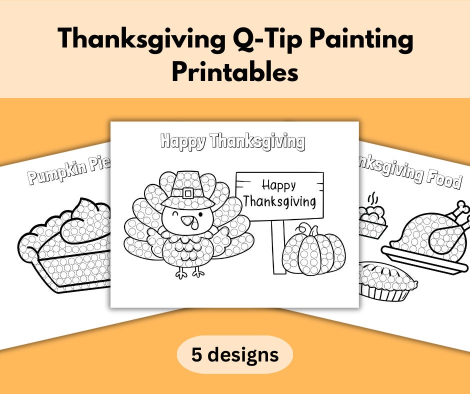 Thanksgiving Q-tip Painting Fine Motor Printables for Kids Fine Motor ...