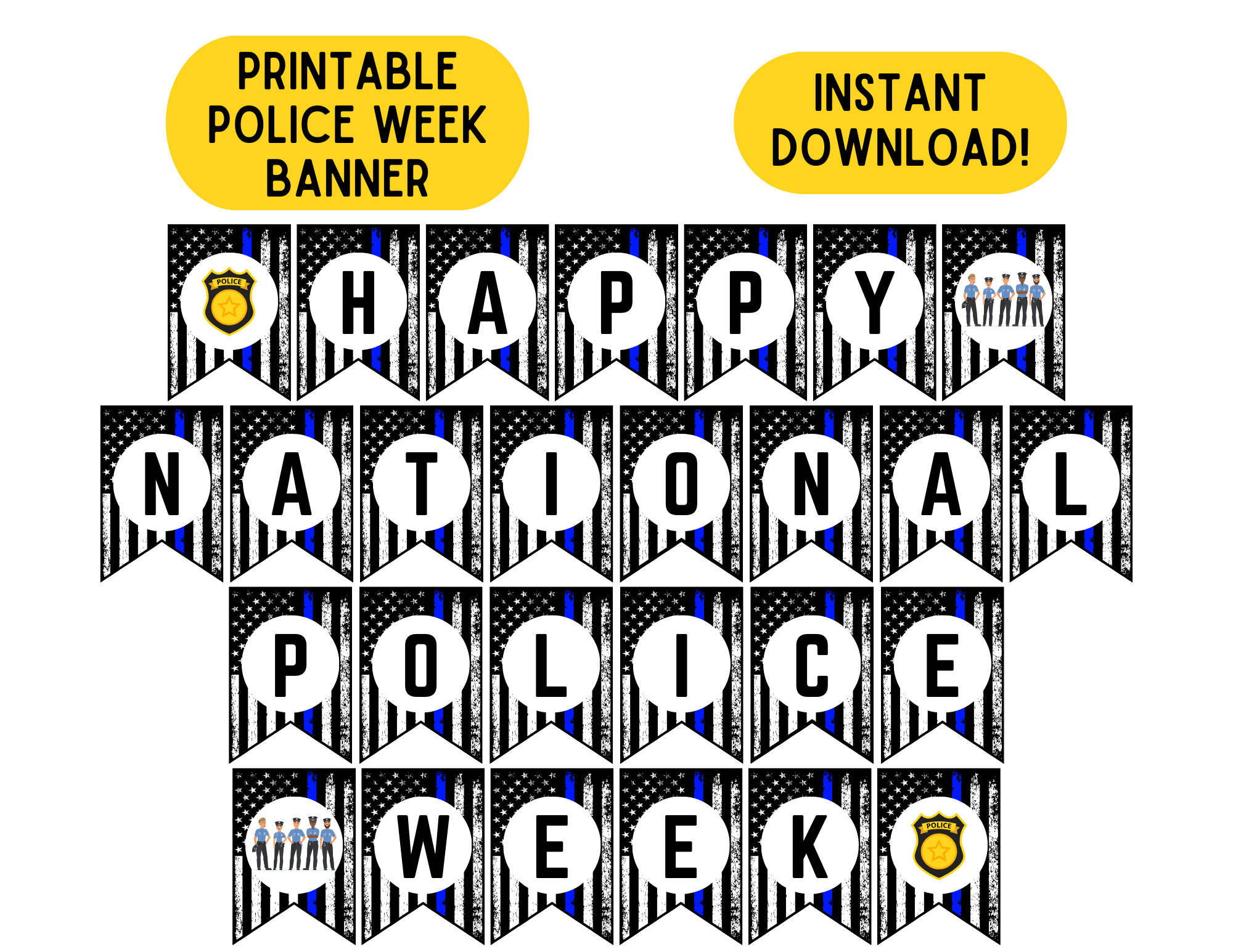 Police Week Banner National Police Week Sign Printable Police ...