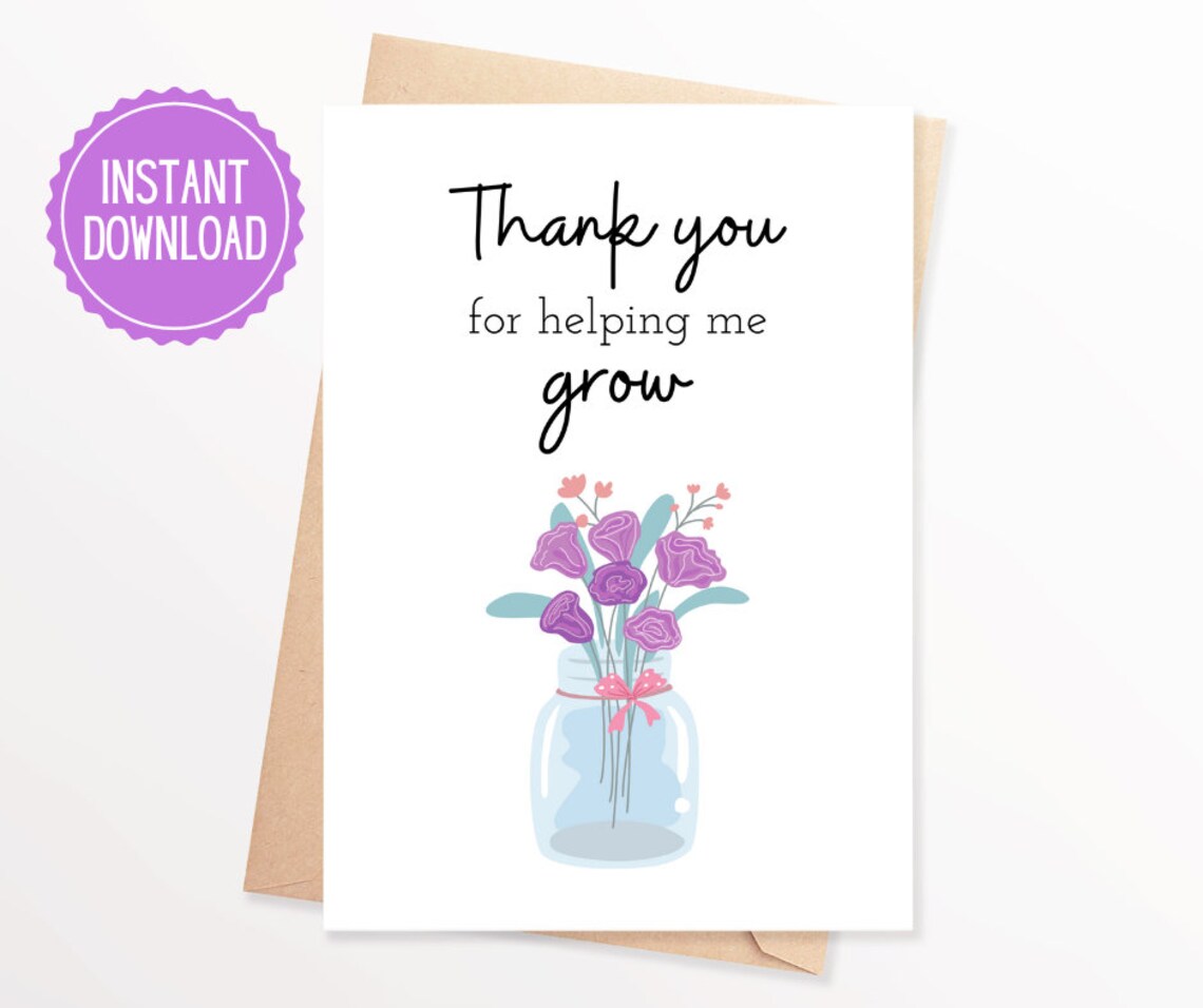 Thank You Card for Teacher Thank You Card for Occupational Therapist ...