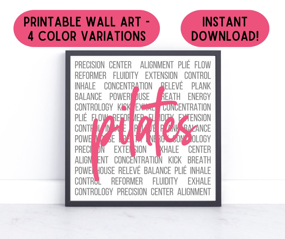 Pilates Wall Art Pilates Poster Printable Pilates Studio Decorations ...