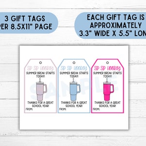 Teacher Gift Tags Sip Sip Hooray Gift Tags Last Day of School Gift ...