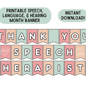 Speech Language Month Banner SLP Month Sign Printable Speech Month ...